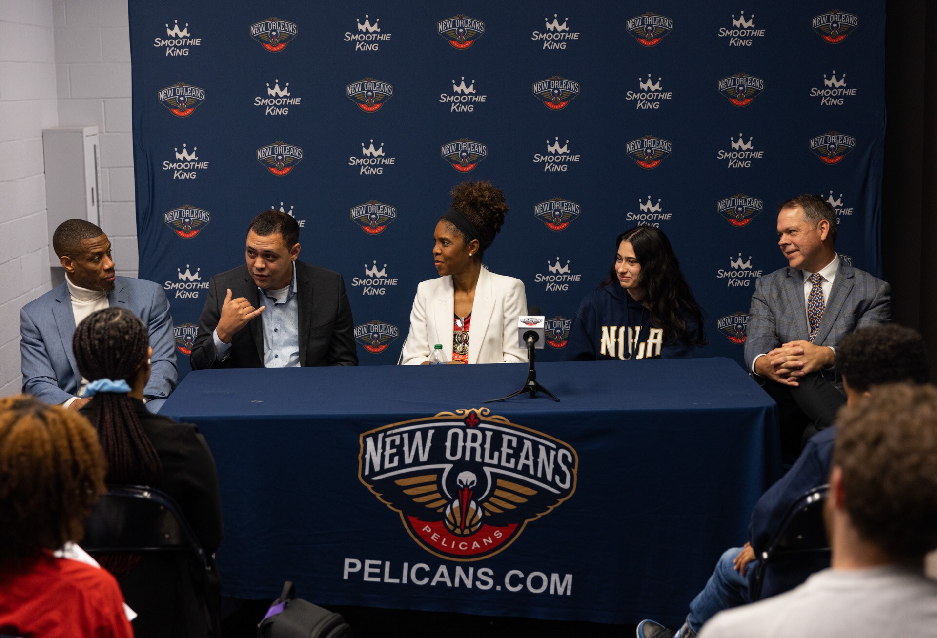 Photos: CJ McCollum hosts press conference for aspiring journalists ...