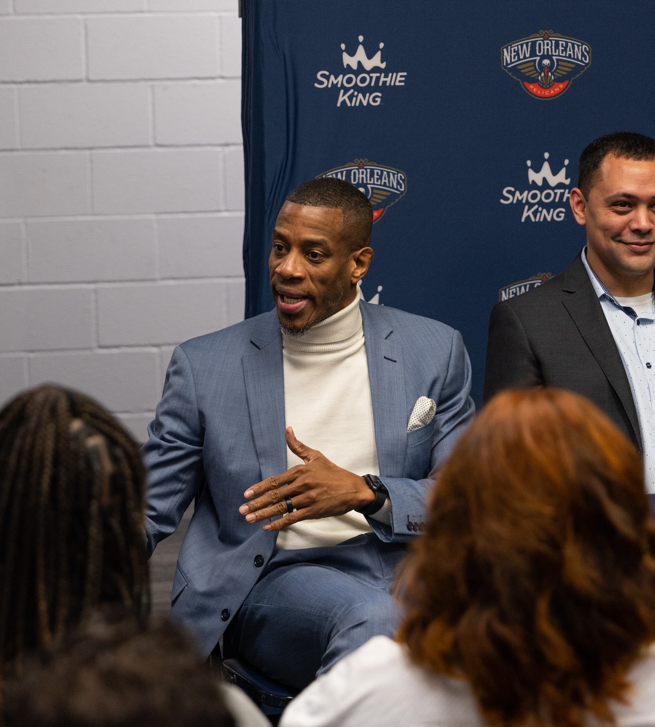 Photos: CJ McCollum hosts press conference for aspiring journalists ...