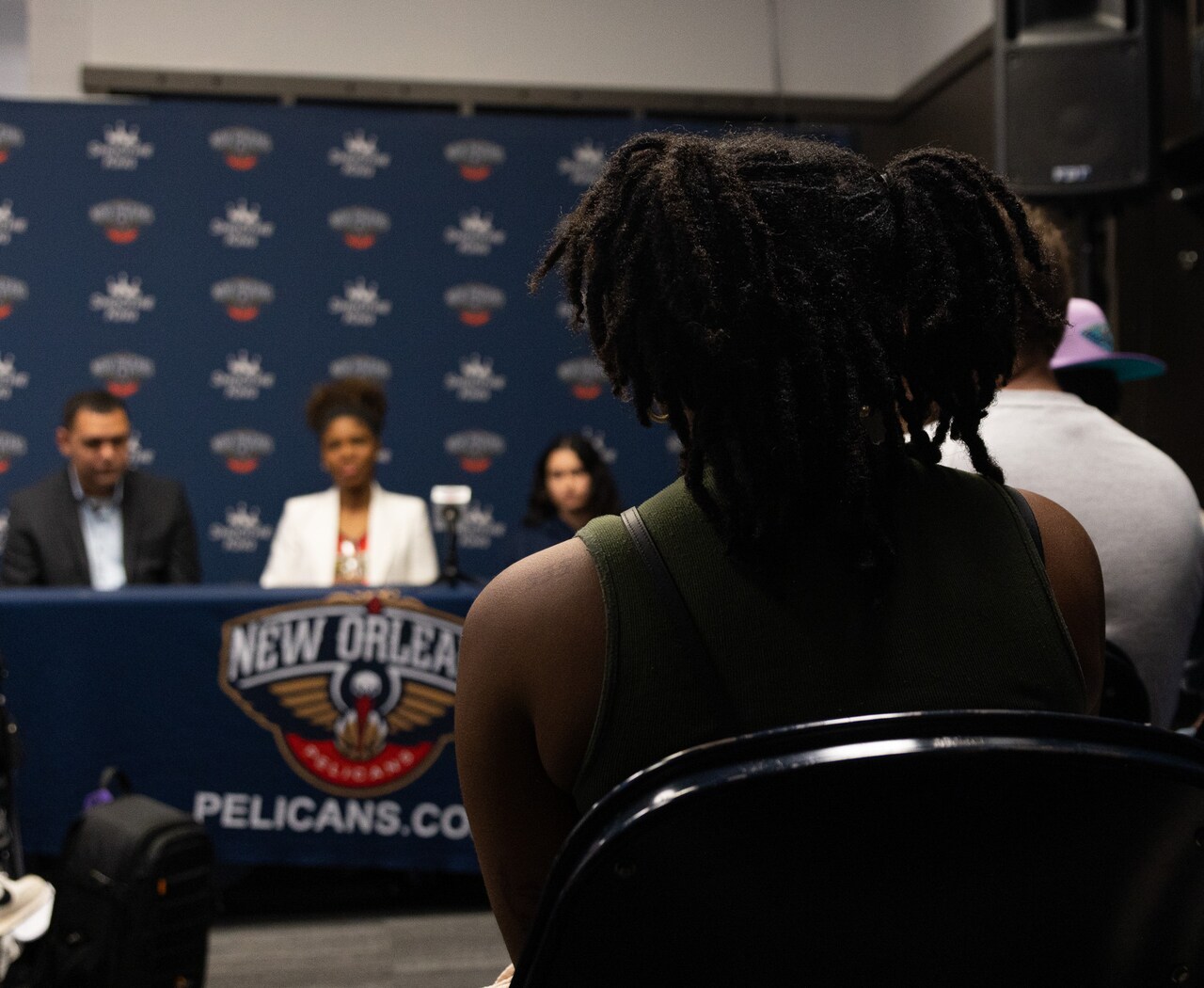 Photos: CJ McCollum hosts press conference for aspiring journalists ...