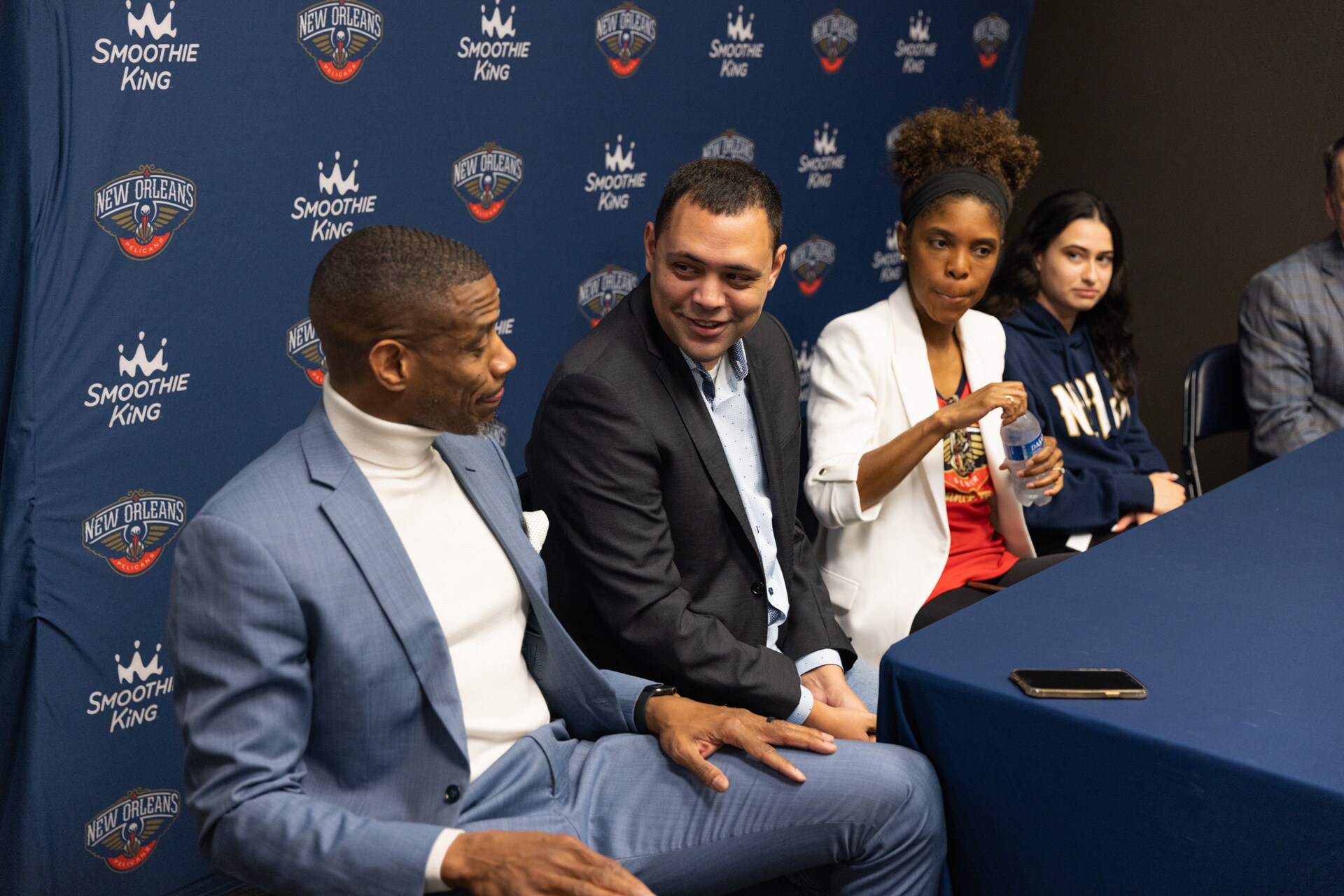 Photos: CJ McCollum hosts press conference for aspiring journalists ...