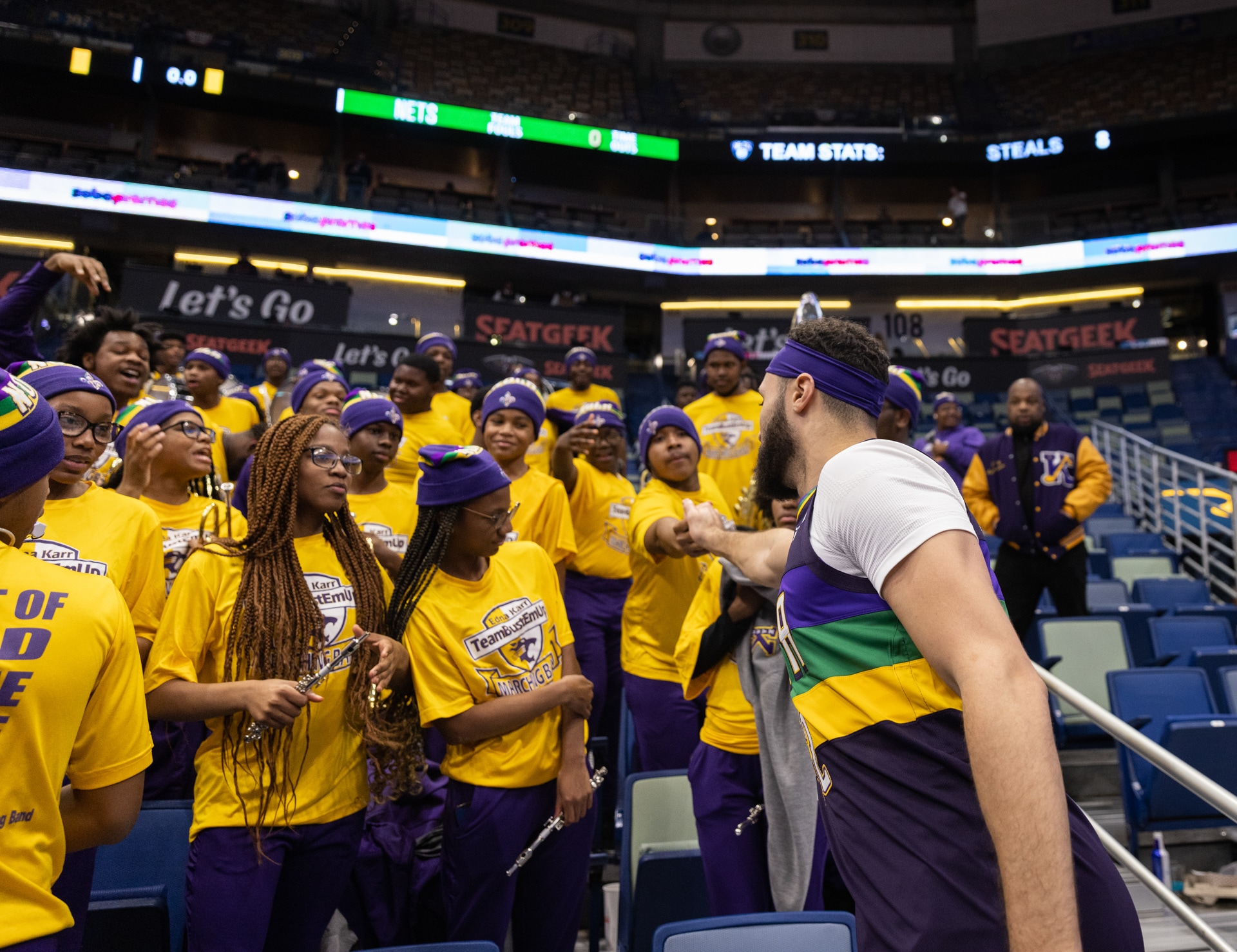 Gallery: Larry Nance Jr. hosts Edna Karr band at Pelicans vs. Nets game ...