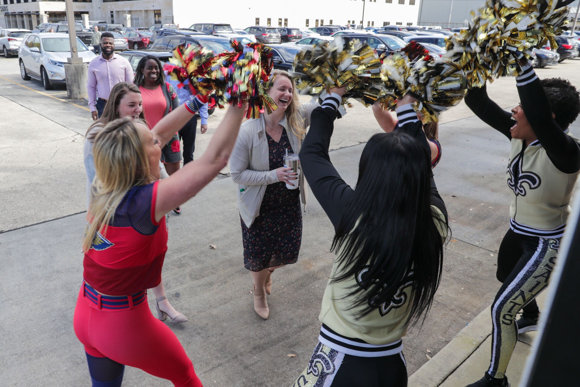 Photos: New Orleans Pelicans and Saints employee pep rally to honor ...