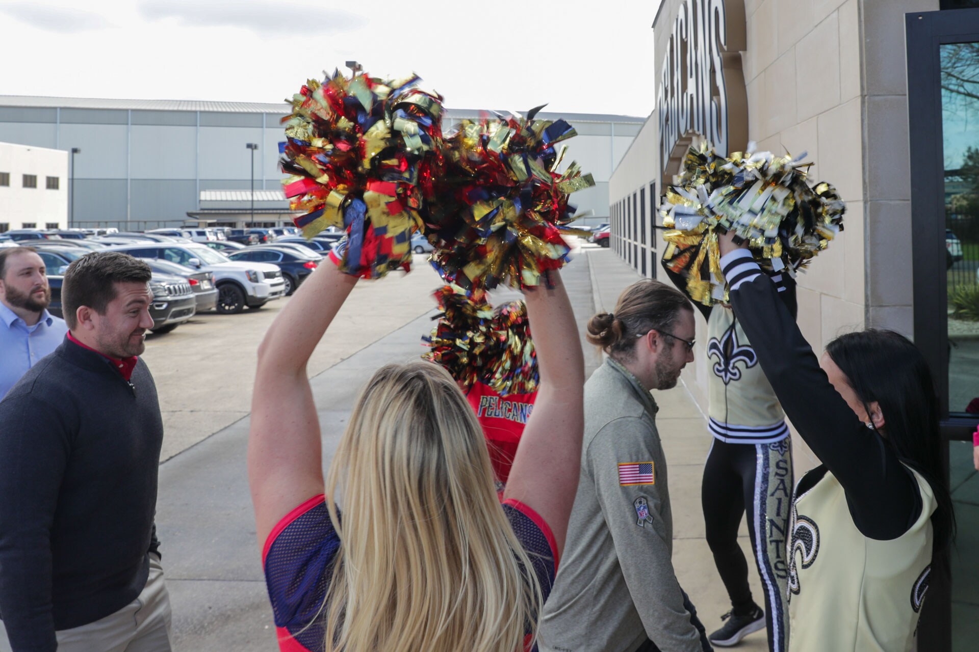 Photos: New Orleans Pelicans and Saints employee pep rally to honor ...