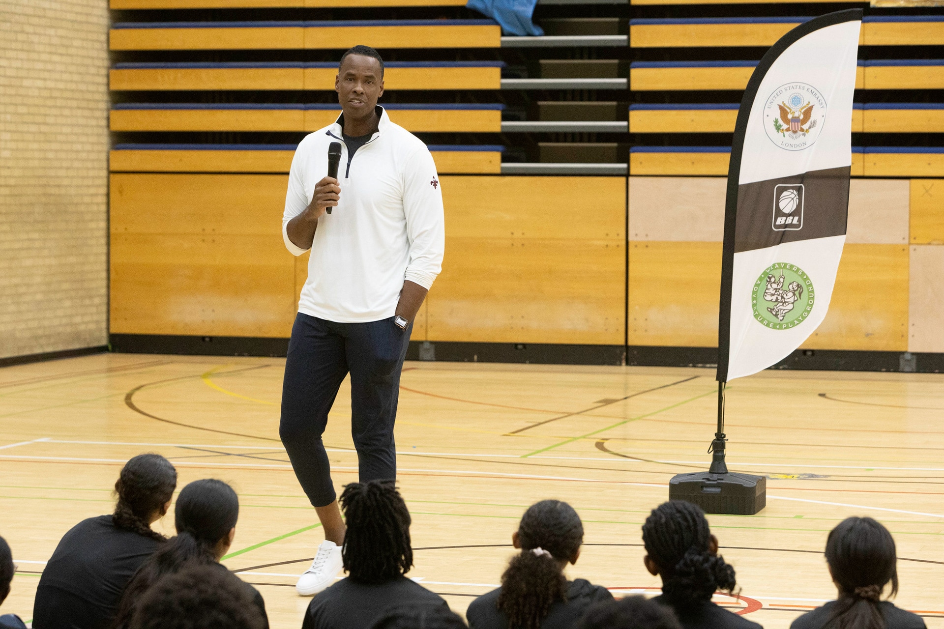 Photos: Jarron Collins serves as youth camp coach with London Lions ...