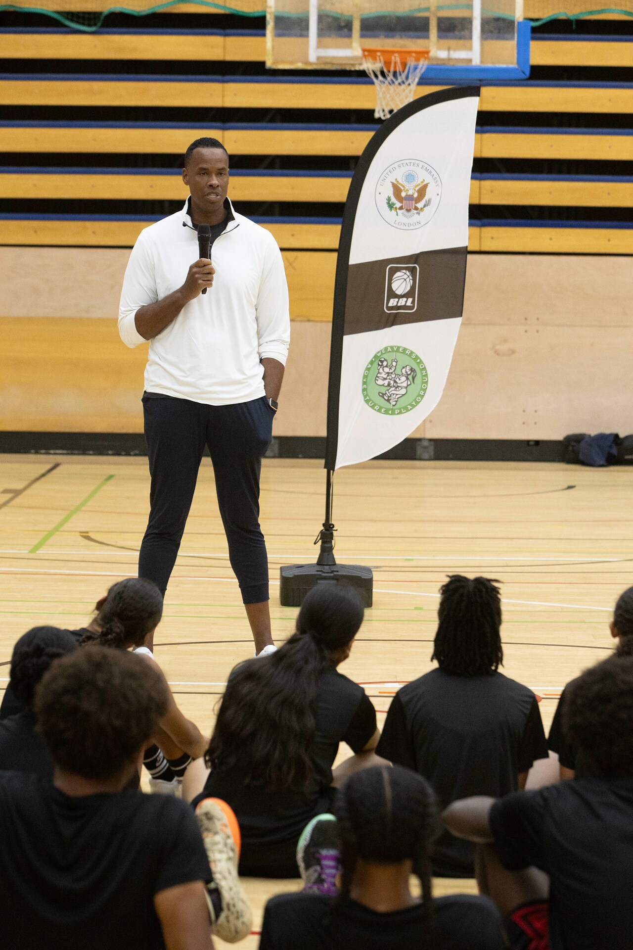 Photos: Jarron Collins serves as youth camp coach with London Lions ...