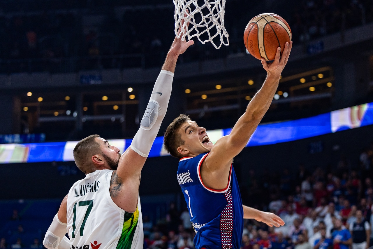 Photos: Valančiūnas, Lithuania eliminated after 68-87 loss to Serbia in ...