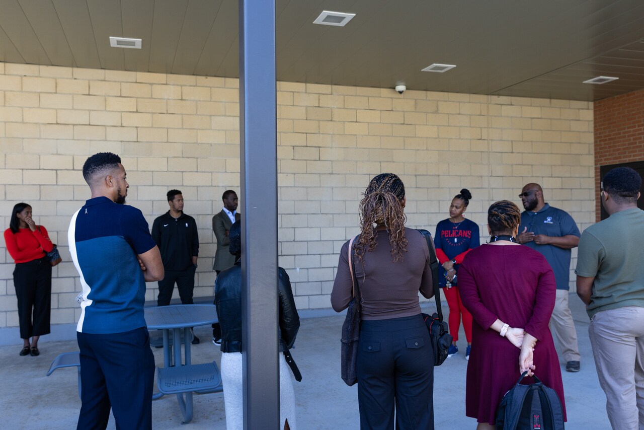 Photos: CJ McCollum visits Travis Hill School and Juvenile Justice ...