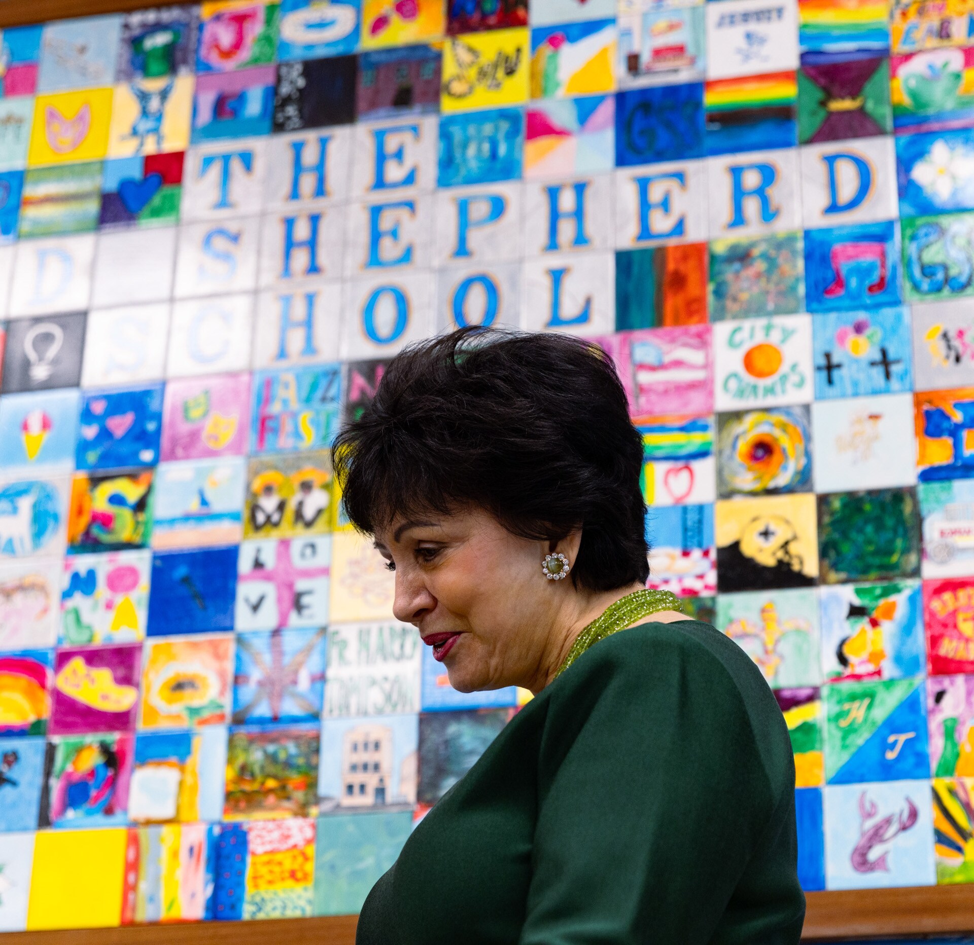 Photos: Gayle Benson visits Good Shepherd School | Month of Giving 2023 ...