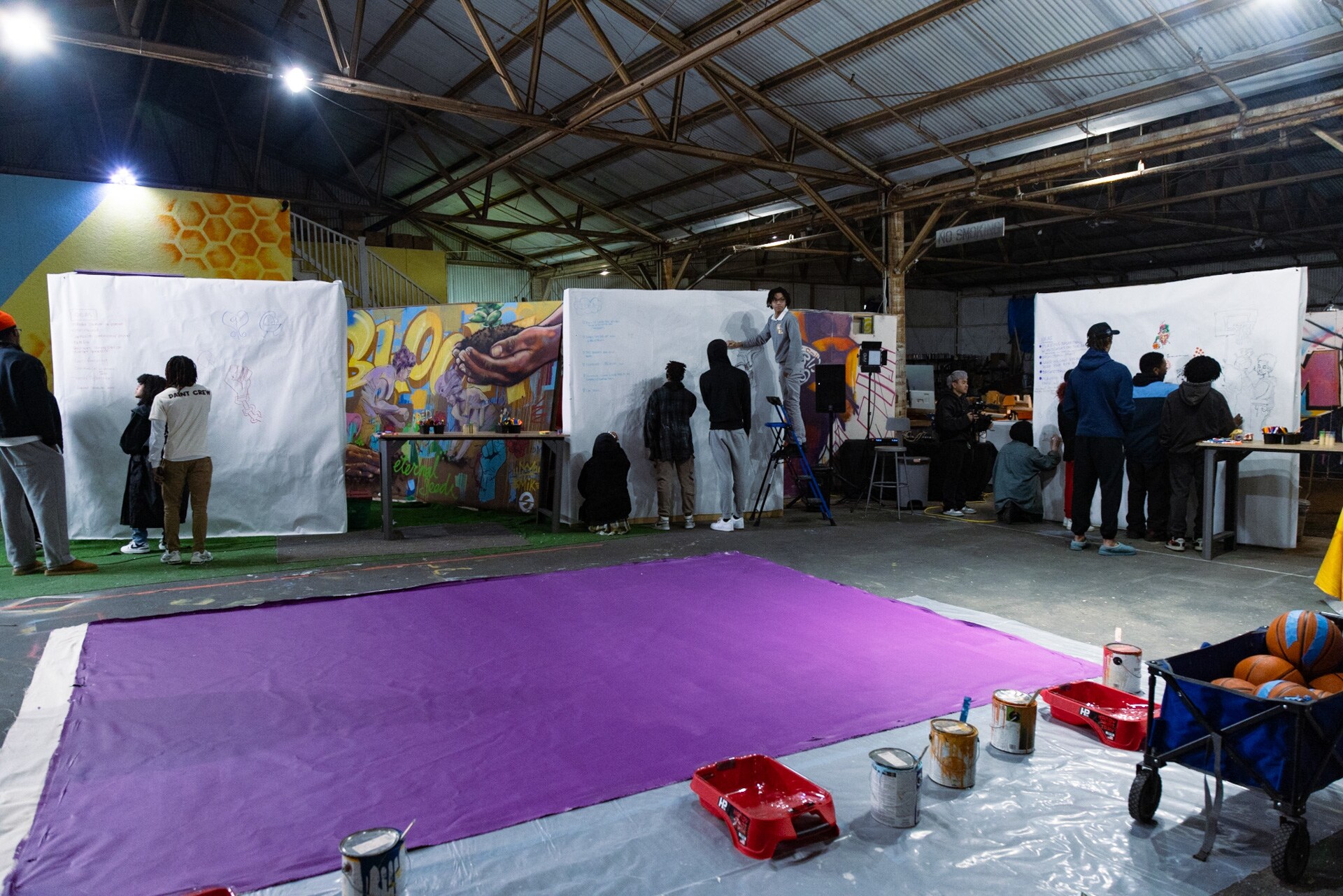 Photos: Pelicans players help create Black History Month basketball ...