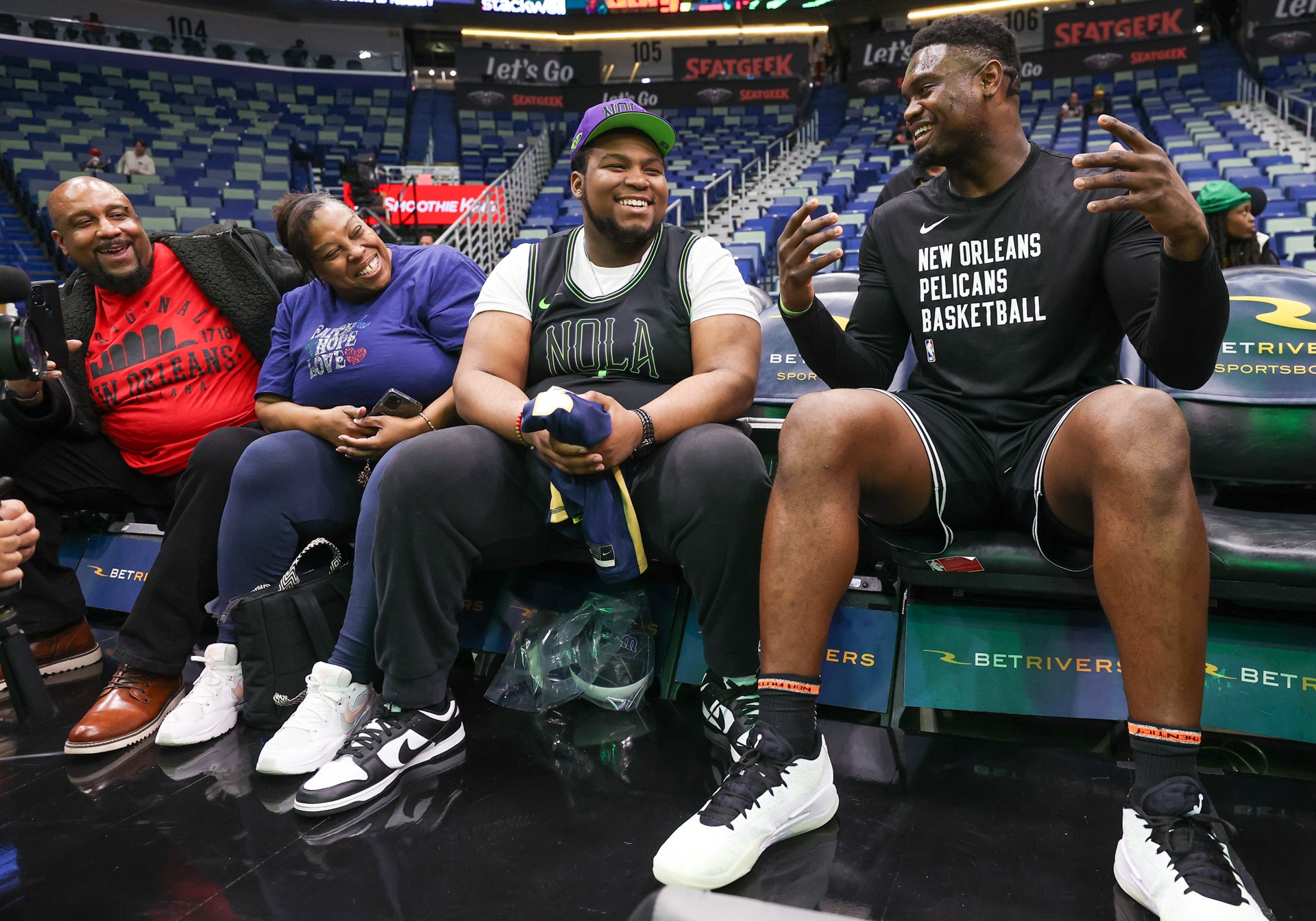 Photos: Zion Williamson meets young fan through Make A Wish Foundation ...