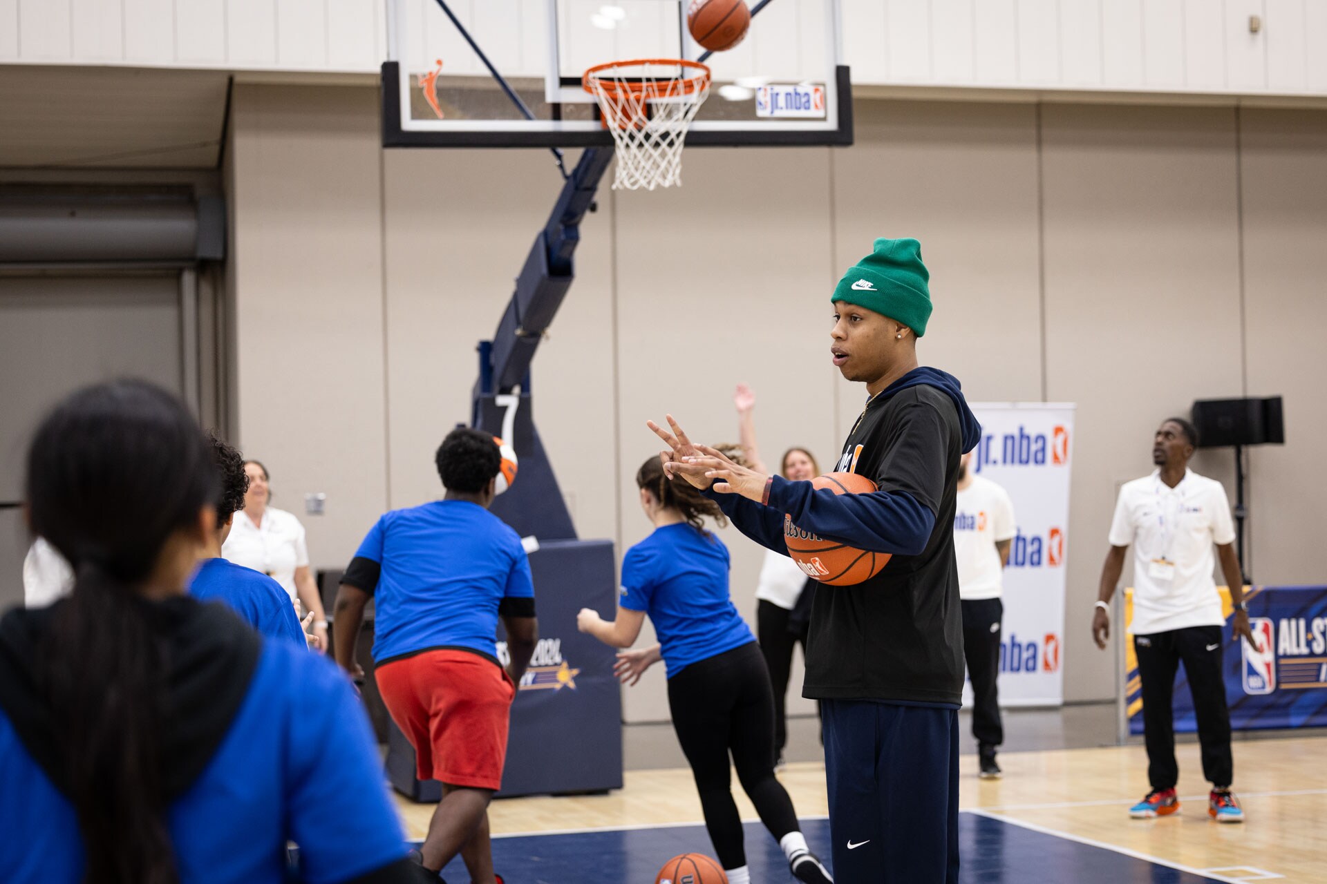 Photos: Jordan Hawkins at Jr. NBA Day | 2024 All-Star Weekend Photo ...