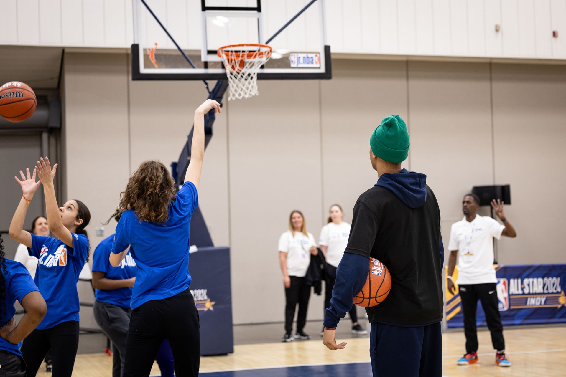 Photos: Jordan Hawkins at Jr. NBA Day | 2024 All-Star Weekend Photo ...