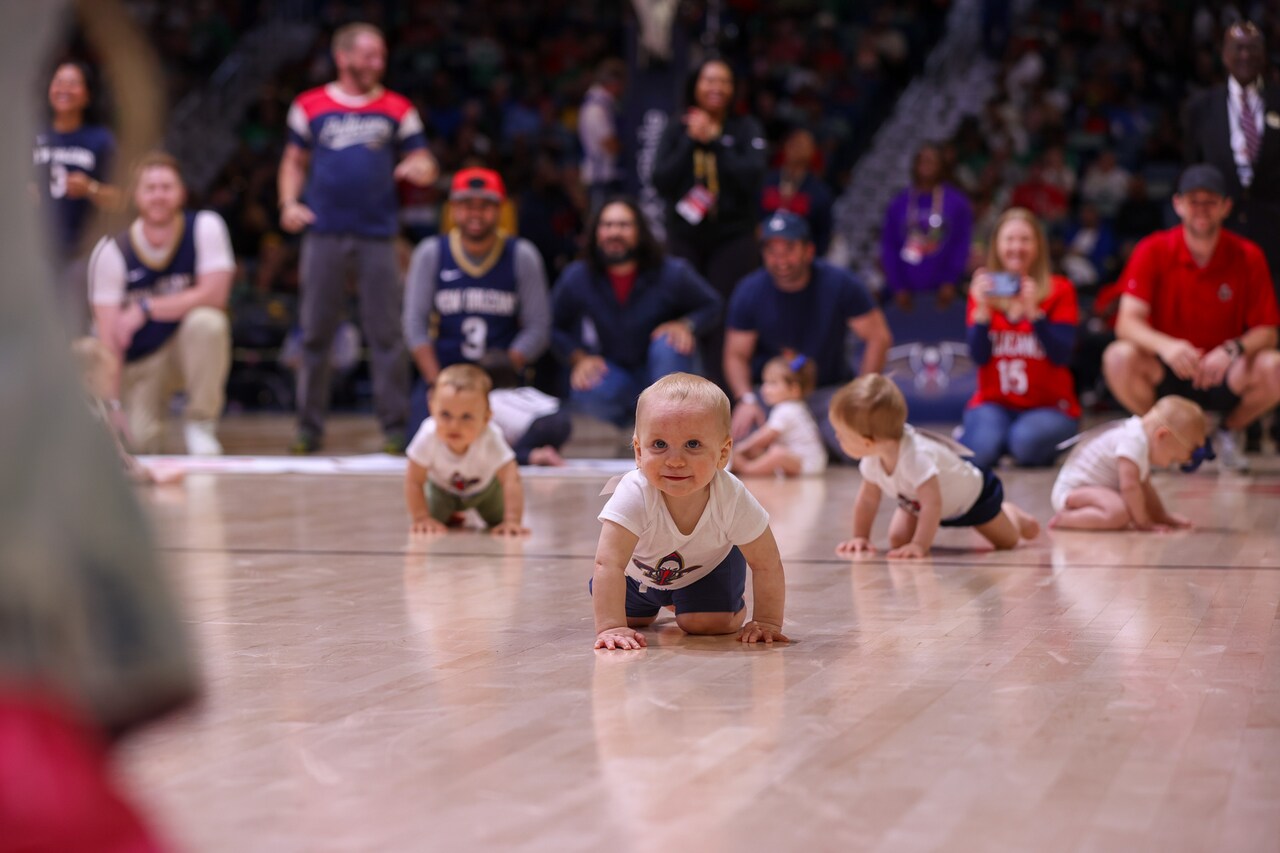 Photos: Baby Crawl Race 2024 | Pelicans vs. Celtics Entertainment 3/30 ...