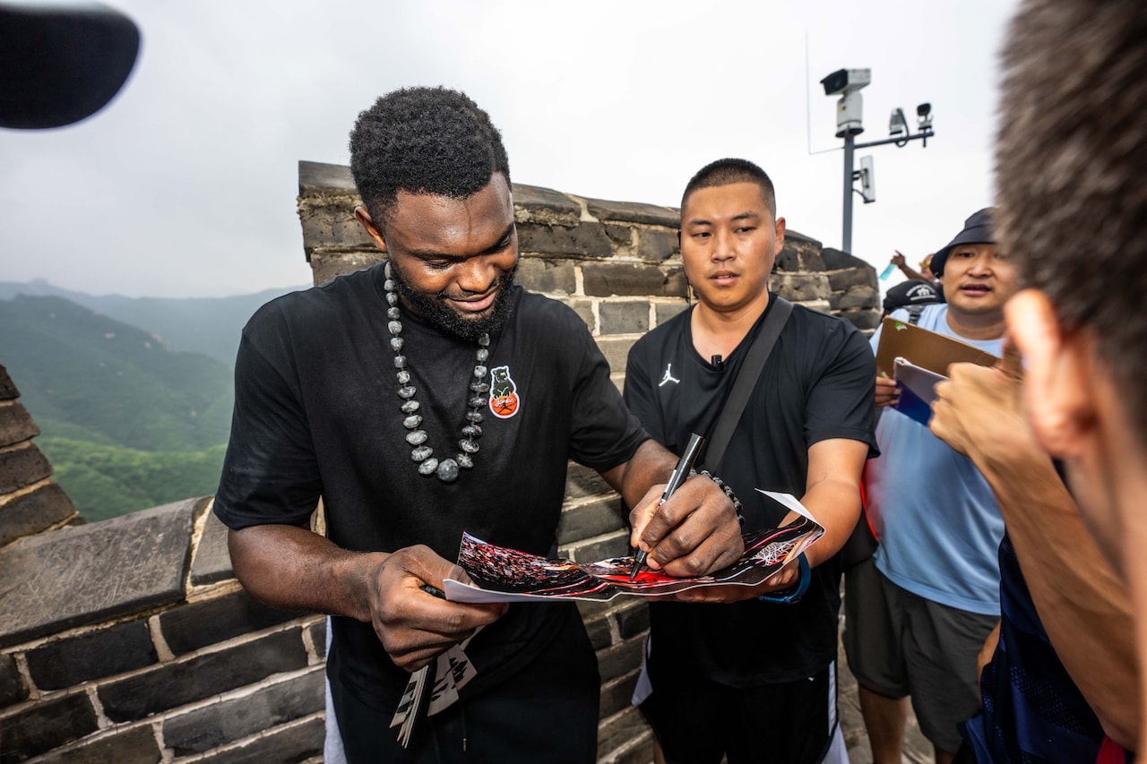 Photos: Zion Williamson tours China with Jordan Brand athletes Jayson ...