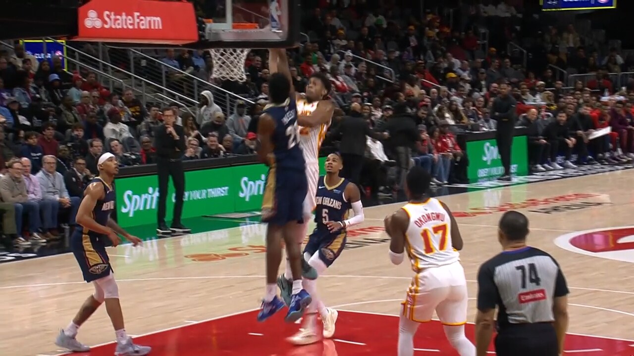 Yves Missi block leads to CJ McCollum triple | Pelicans-Hawks Highlights 12/2/2024