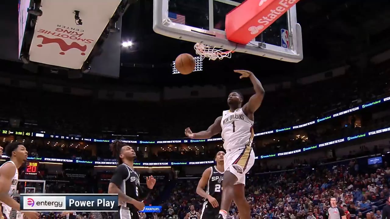 Zion Williamson steal leads to slam | Pelicans-Spurs Highlights 2/25 ...