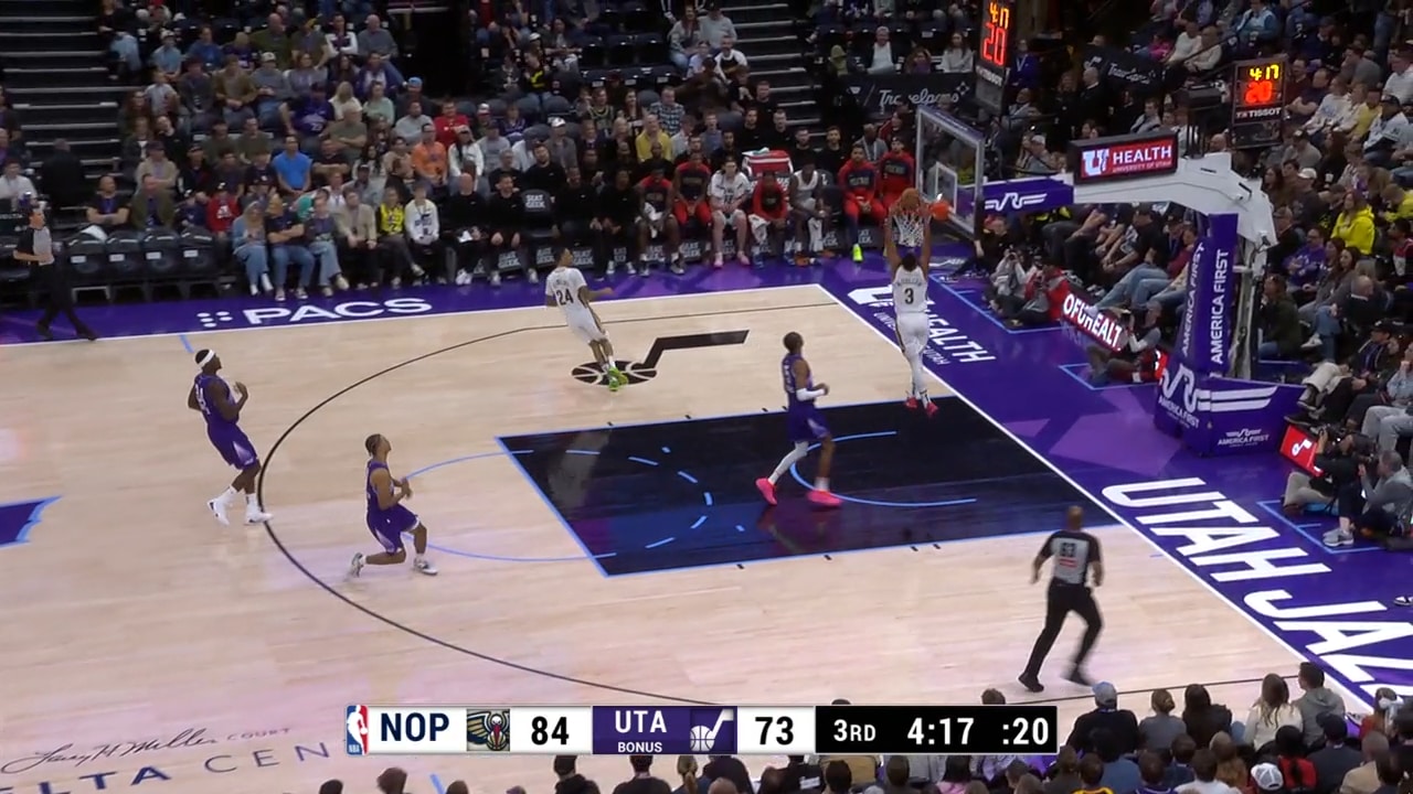 CJ McCollum rises up for the dunk | Pelicans-Jazz Highlights 3/2/2025