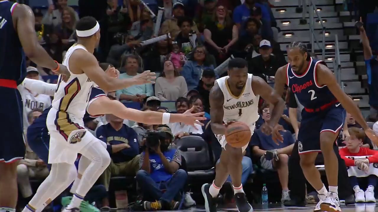 Zion Williamson rebound and dime for his second triple double ...