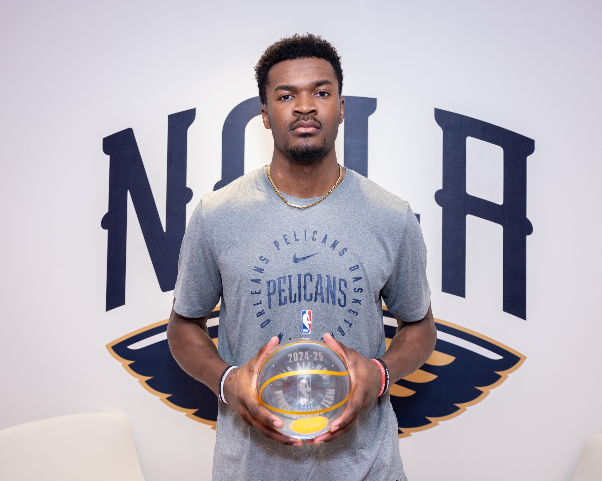 Photos: Yves Missi unboxes NBA All-Rookie Second Team trophy | New ...