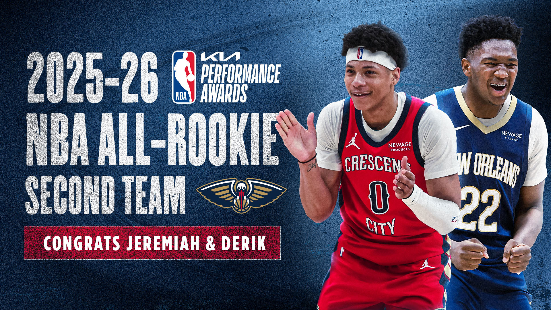 Jeremiah Fears and Derik Queen named to 2025-26 Kia NBA All-Rookie ...