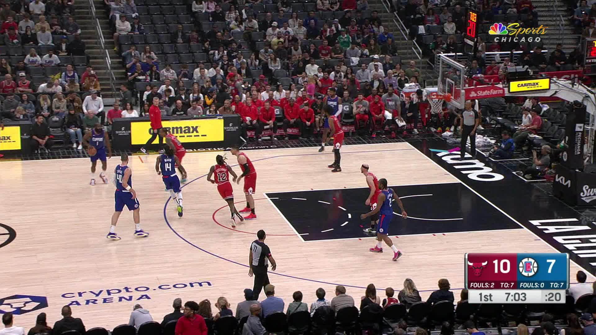 Ayo throws down the transition dunk