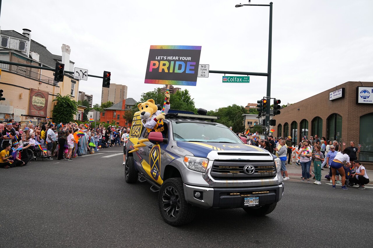 Nuggets Dancers, Rocky Take Part In Denver Pride Parade | Denver Nuggets