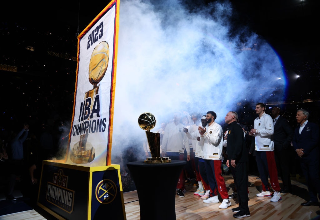 Nuggets celebrate NBA title with Championship Ring and Banner Raising ...