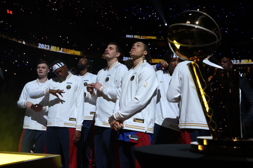 Nuggets celebrate NBA title with Championship Ring and Banner Raising ...