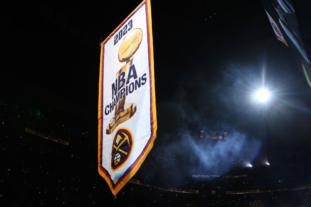 Nuggets celebrate NBA title with Championship Ring and Banner Raising ...