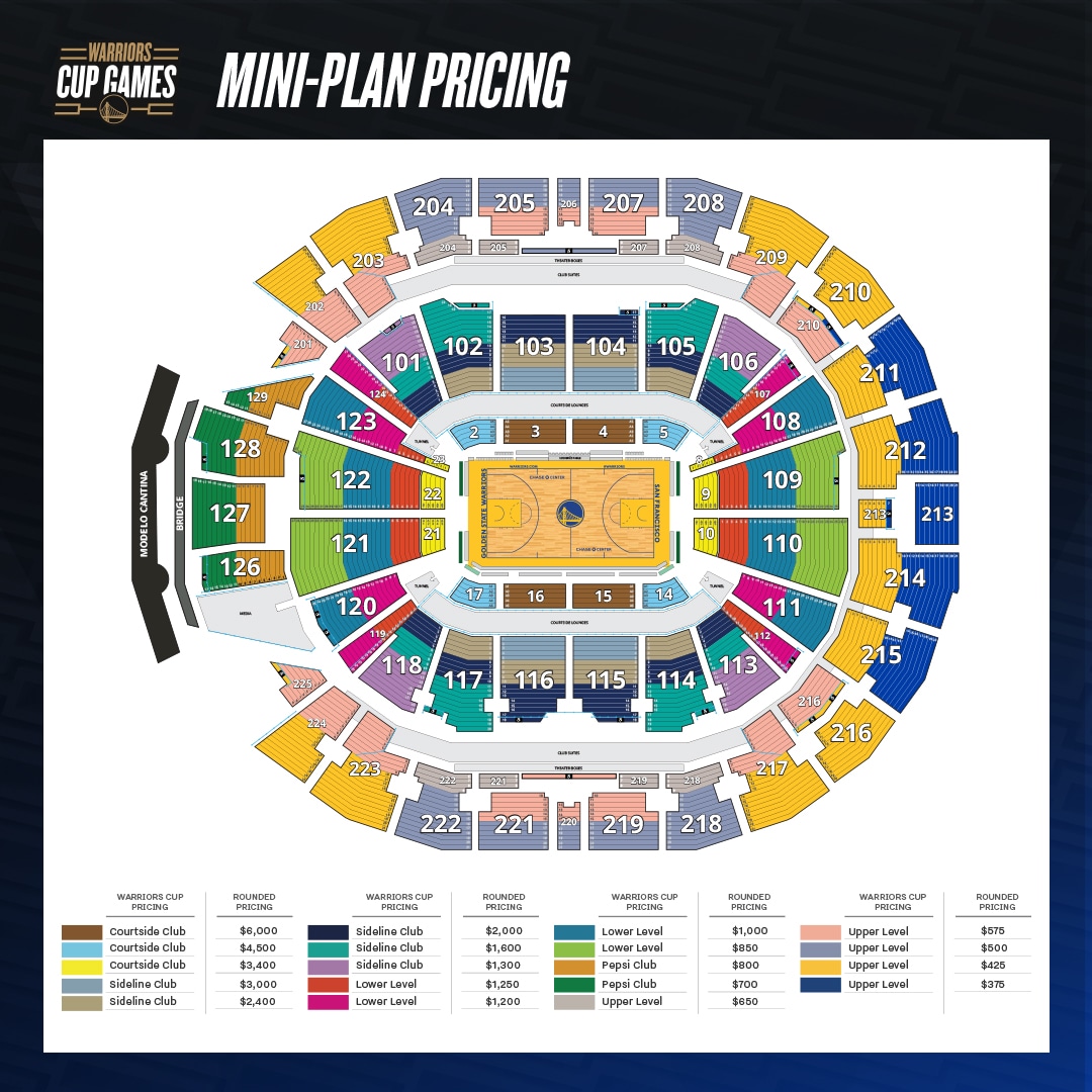Warriors Arena Map Seating Charts | Oakland Arena