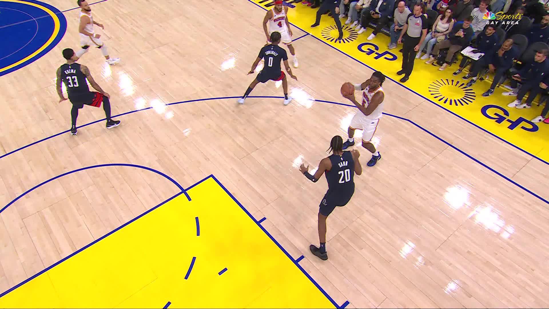 Gary Payton II scores and draws the foul