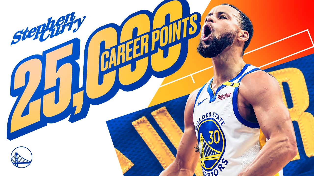 Warriors Guard Stephen Curry Scores 25,000th Career Point