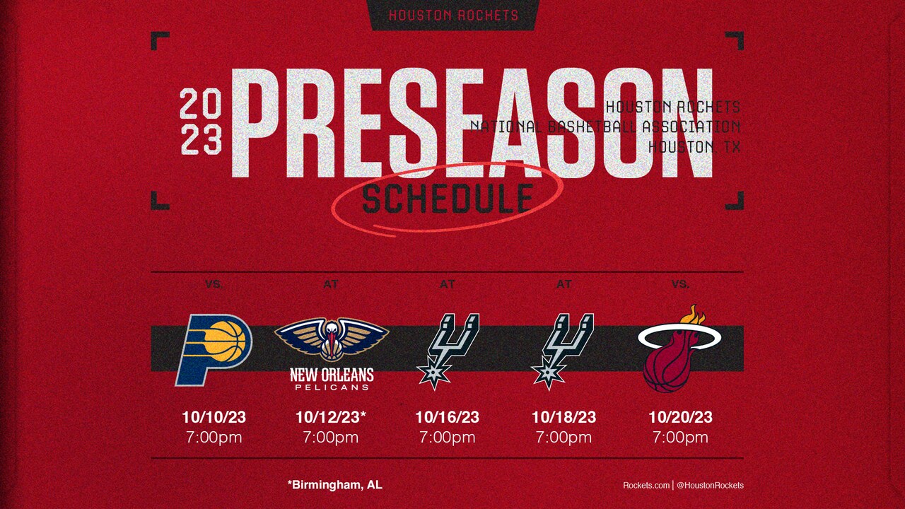 Rockets Announce 2023 Preseason Schedule | Houston Rockets