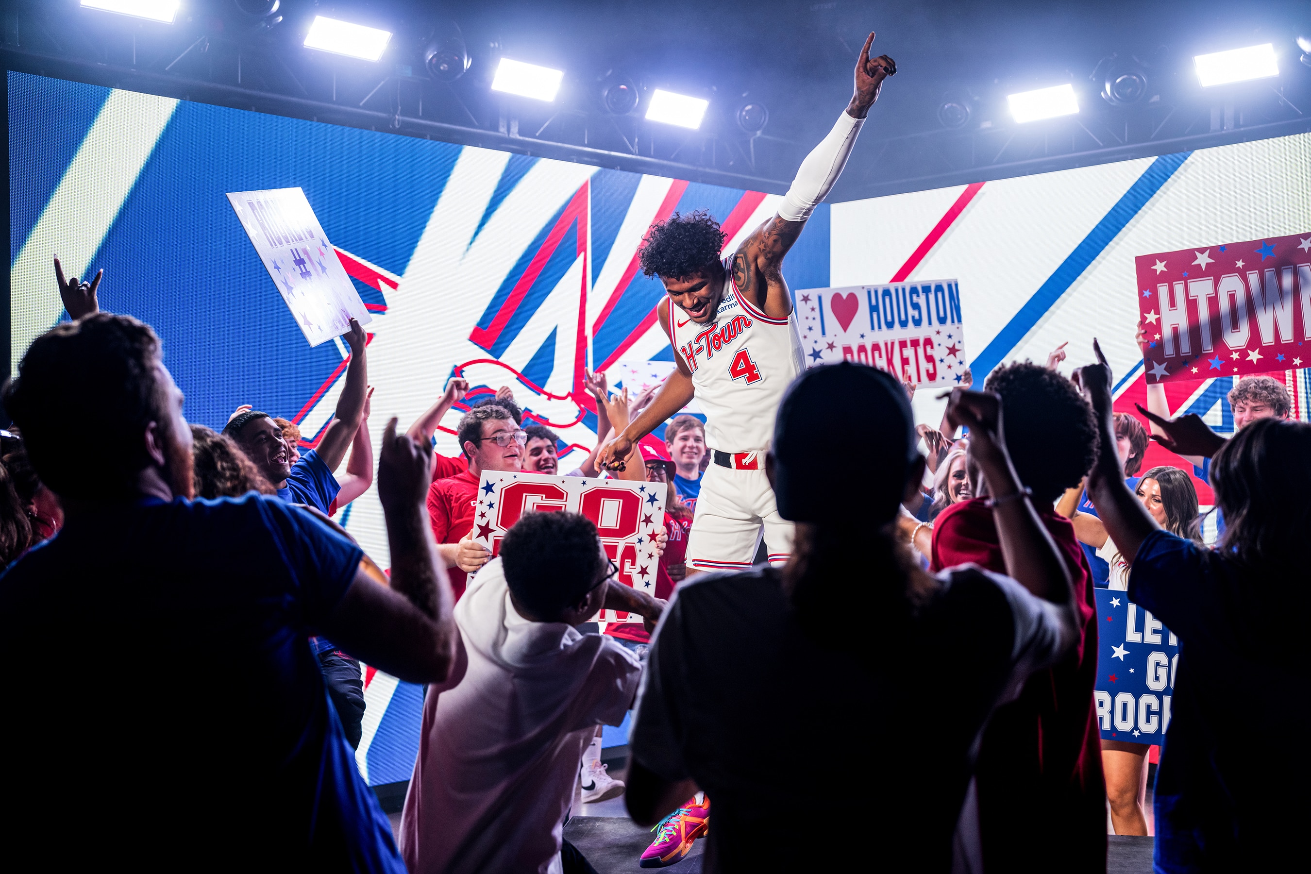Cheering On Houston Rockets HOUSTON – JANUARY 17: The Houston