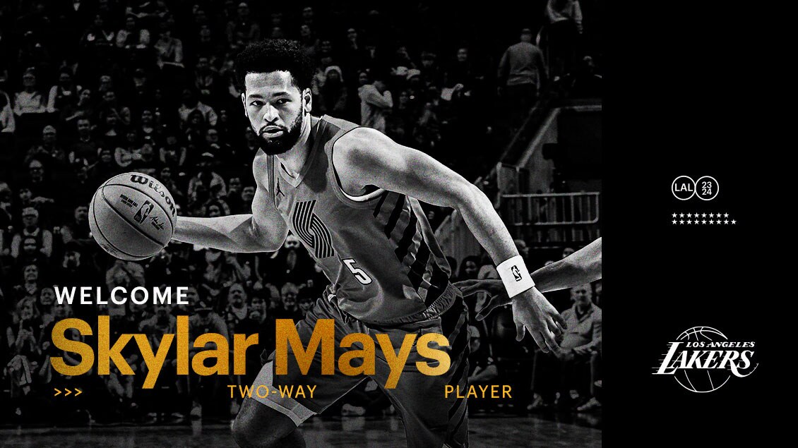 Lakers Sign Skylar Mays To Two Way Contract Los Angeles Lakers