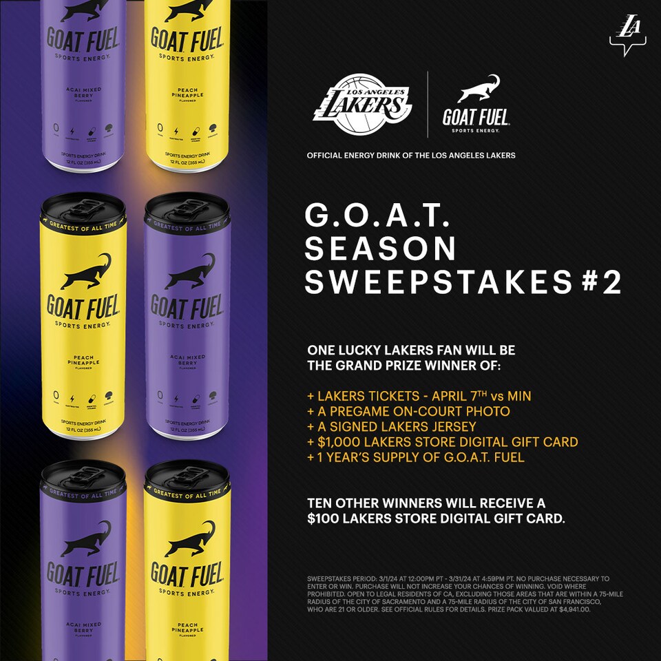 2324 Lakers GOAT Season Sweepstakes | Los Angeles Lakers