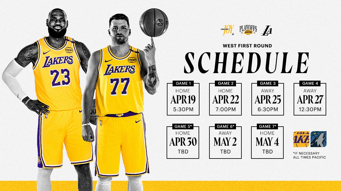 Lakers Begin Playoff Run Saturday at Home | Los Angeles Lakers