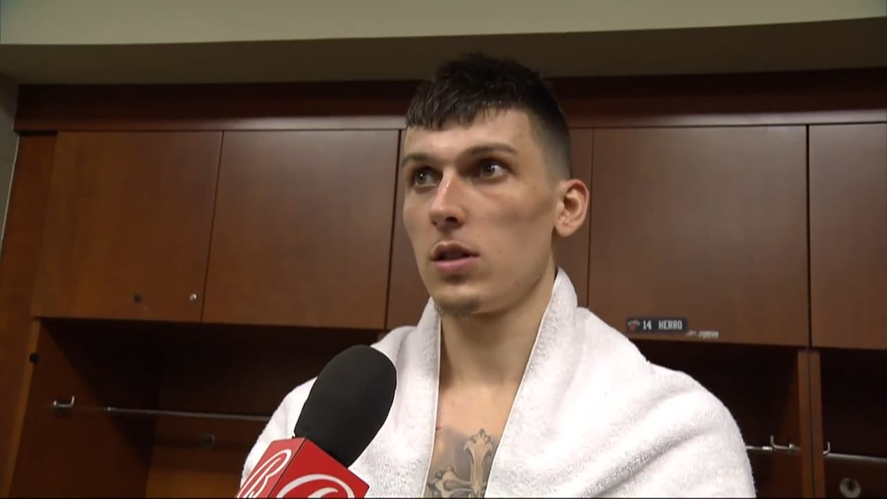 Herro on being able grind it out late and pull out the victory | Miami Heat