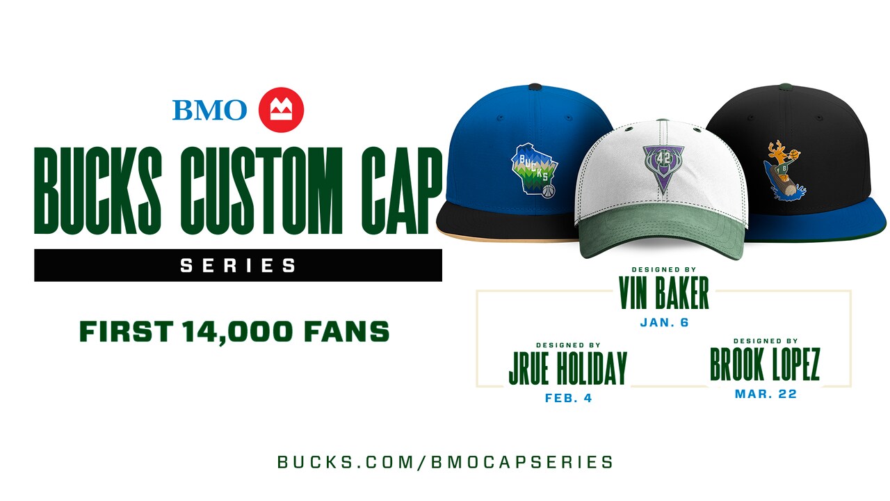 Milwaukee Bucks Reveal Hat Designs By Vin Baker, Jrue Holiday and Brook ...