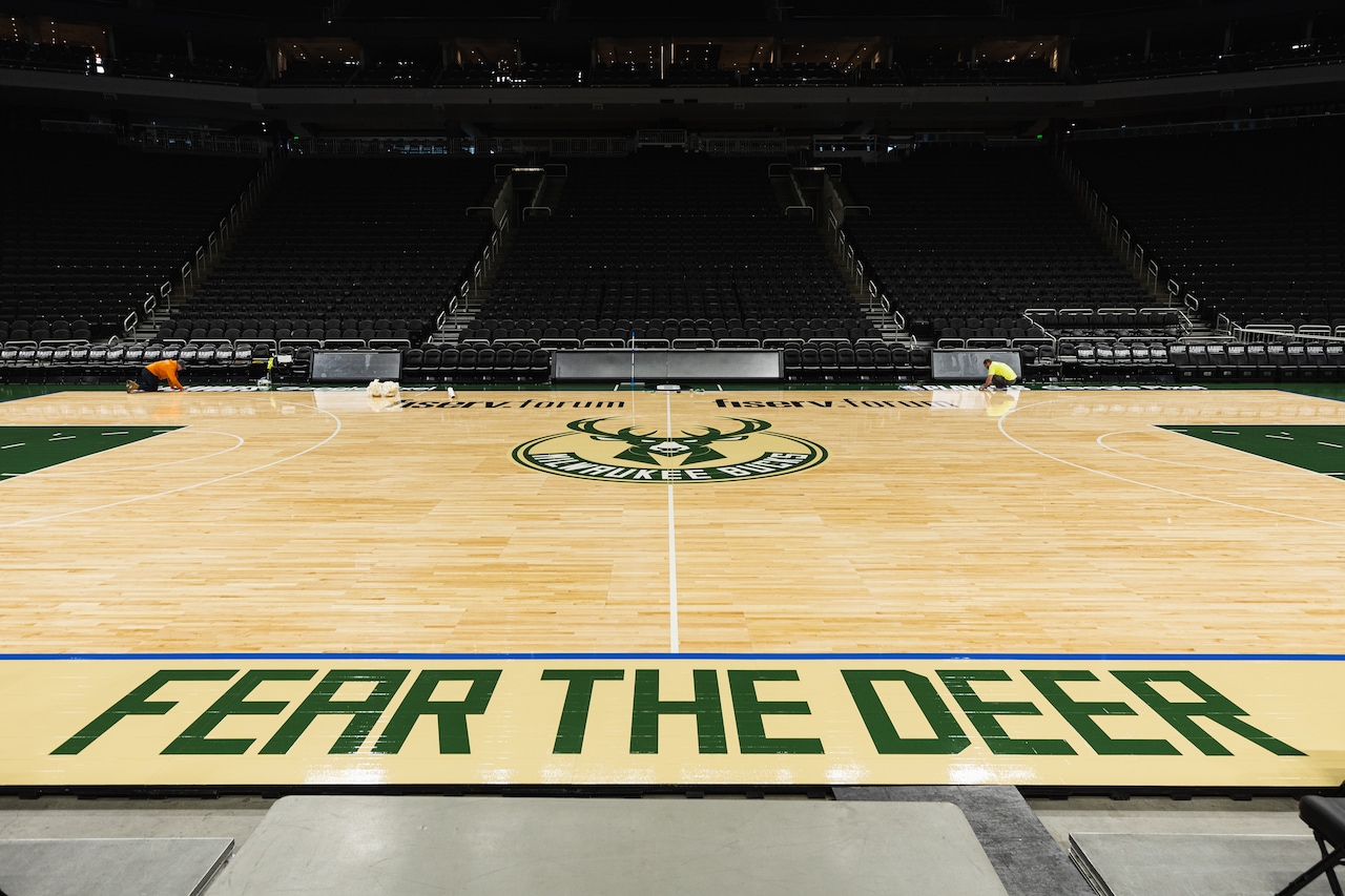 In Photos: A New Floor Is Laid In Fiserv Forum Photo Gallery | NBA.com