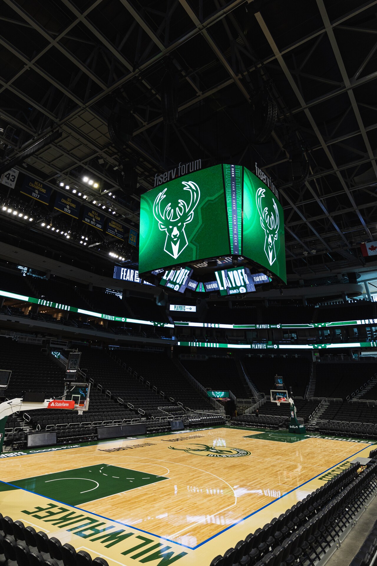In Photos: A New Floor Is Laid In Fiserv Forum | Milwaukee Bucks