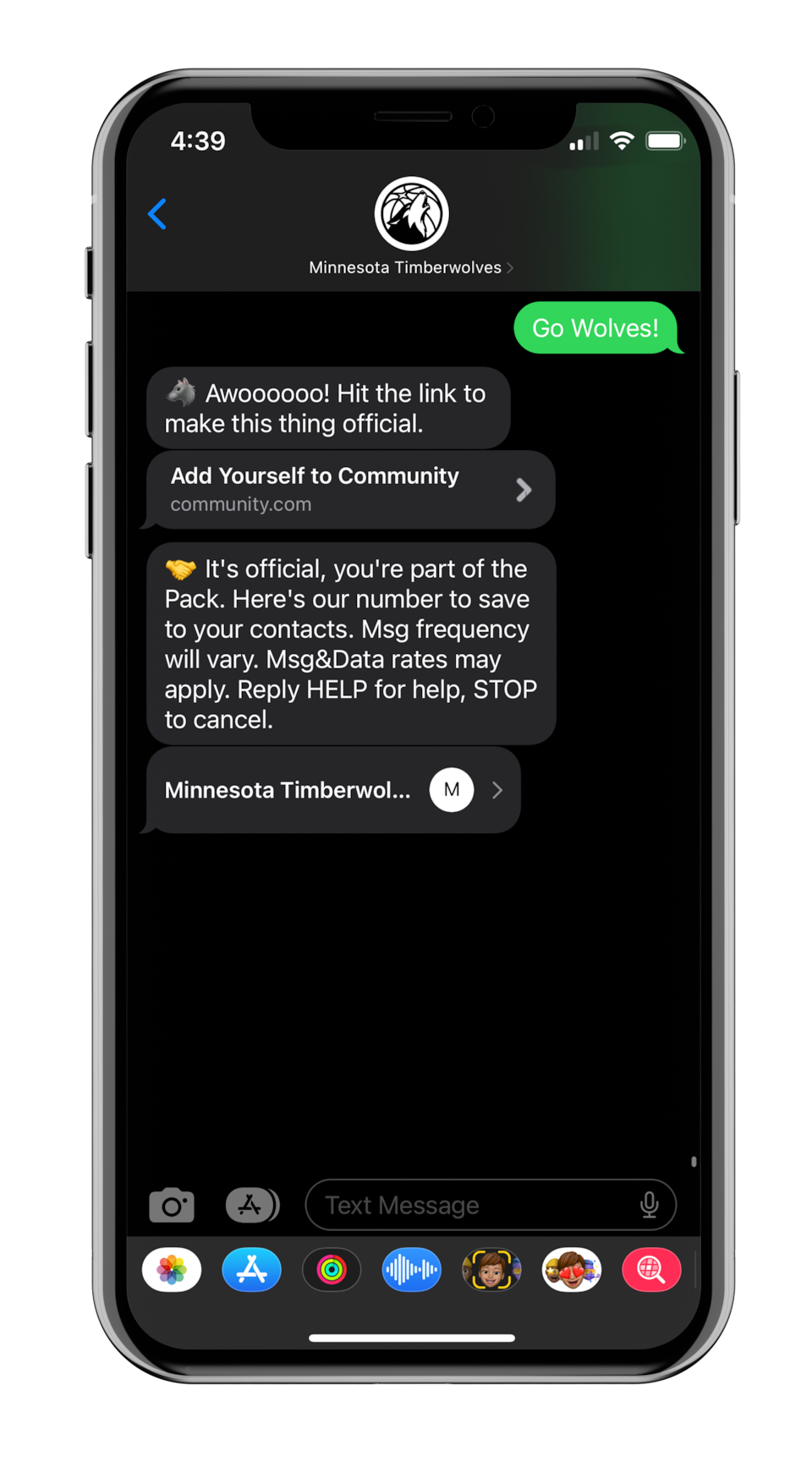 Text The Pack | Minnesota Timberwolves