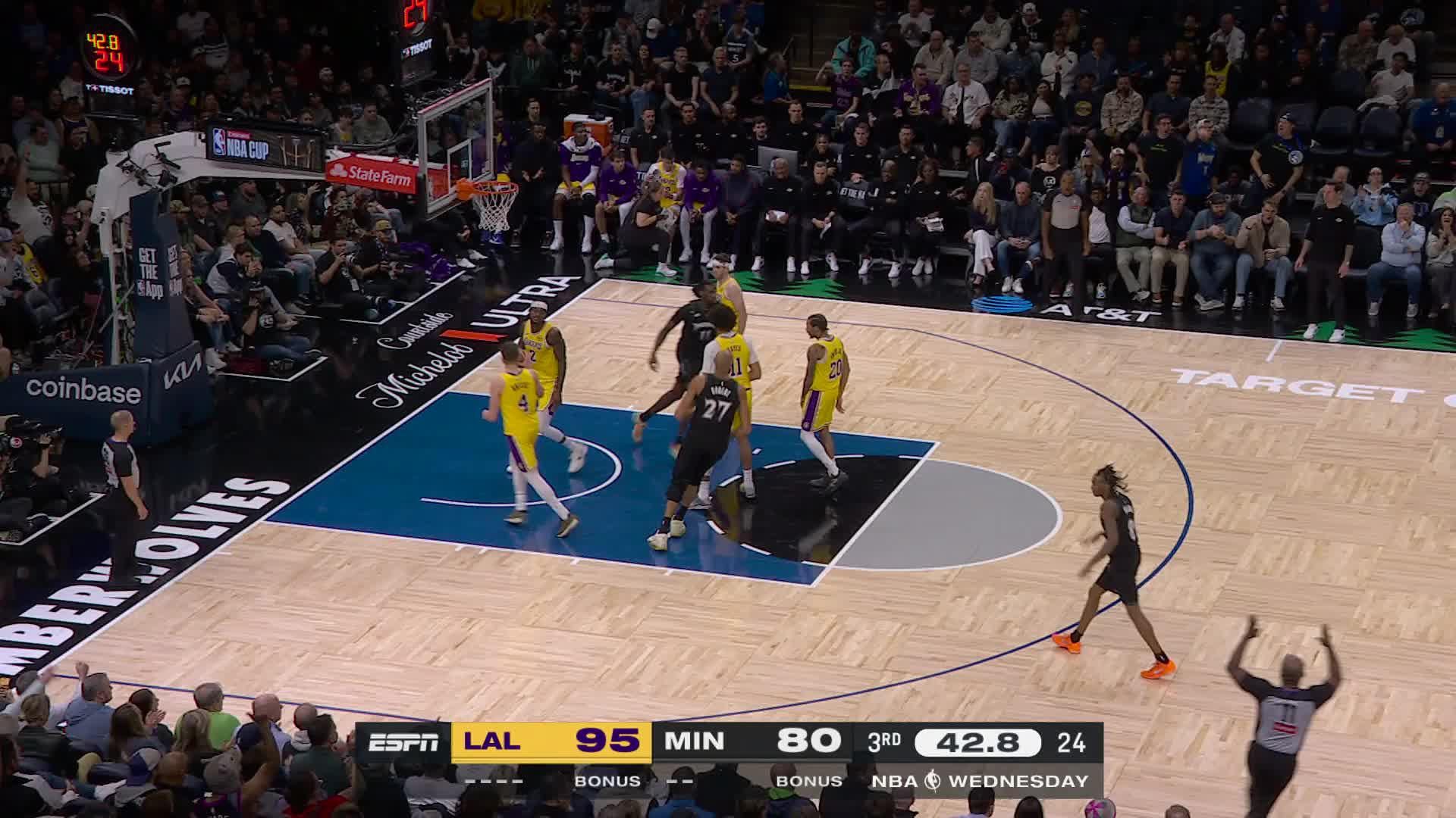 3-pointer by Bones Hyland | Minnesota Timberwolves