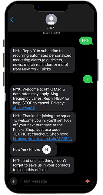 Knicks Text Alerts | Fans | New York Knicks