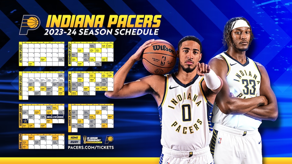 2023‑24 Pacers Schedule Downloadable Wallpapers
