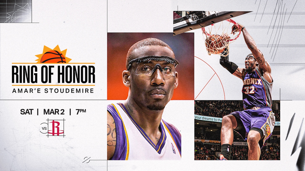PHOENIX SUNS TO INDUCT AMAR’E STOUDEMIRE INTO SUNS RING OF HONOR DURING ...