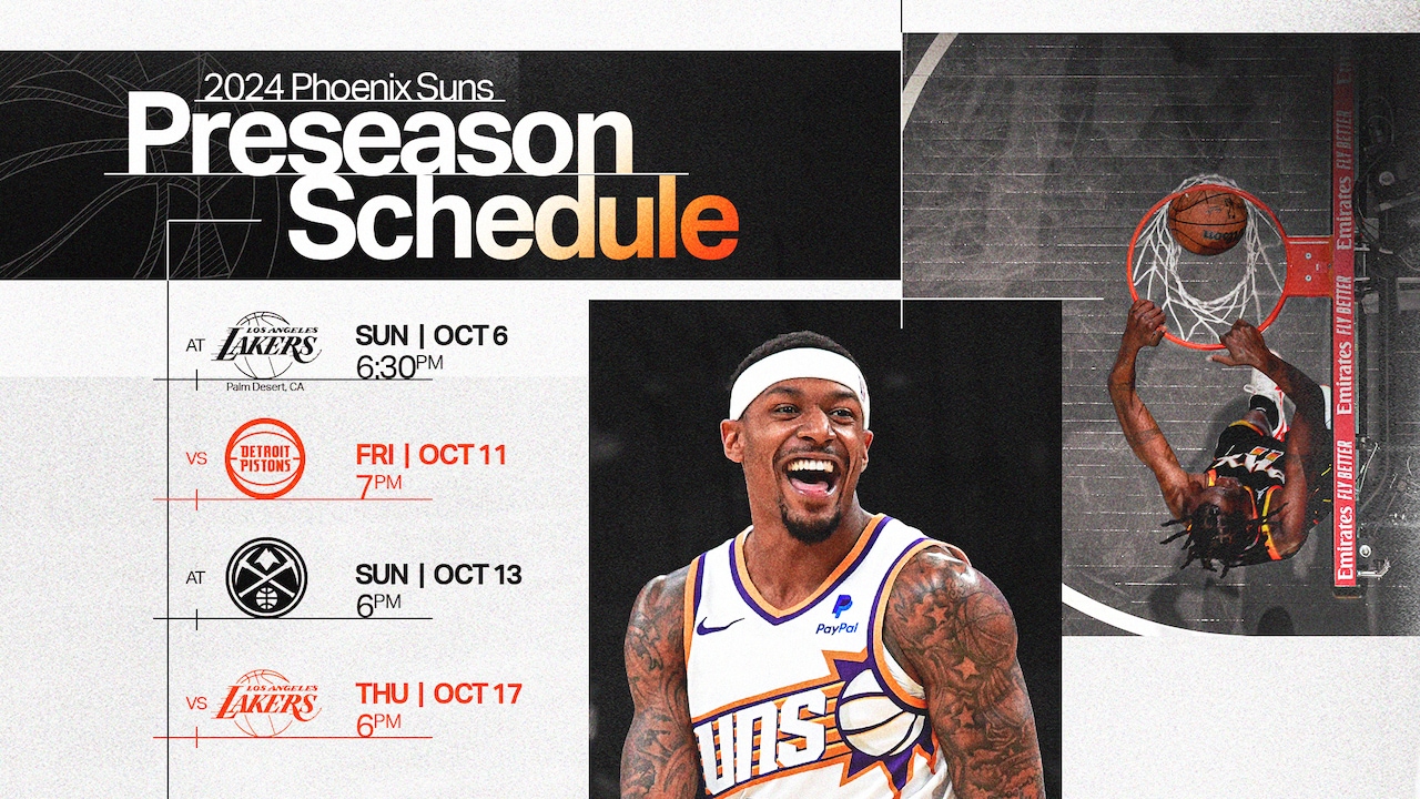 PHOENIX SUNS ANNOUNCE 2024 PRESEASON SCHEDULE | Phoenix Suns