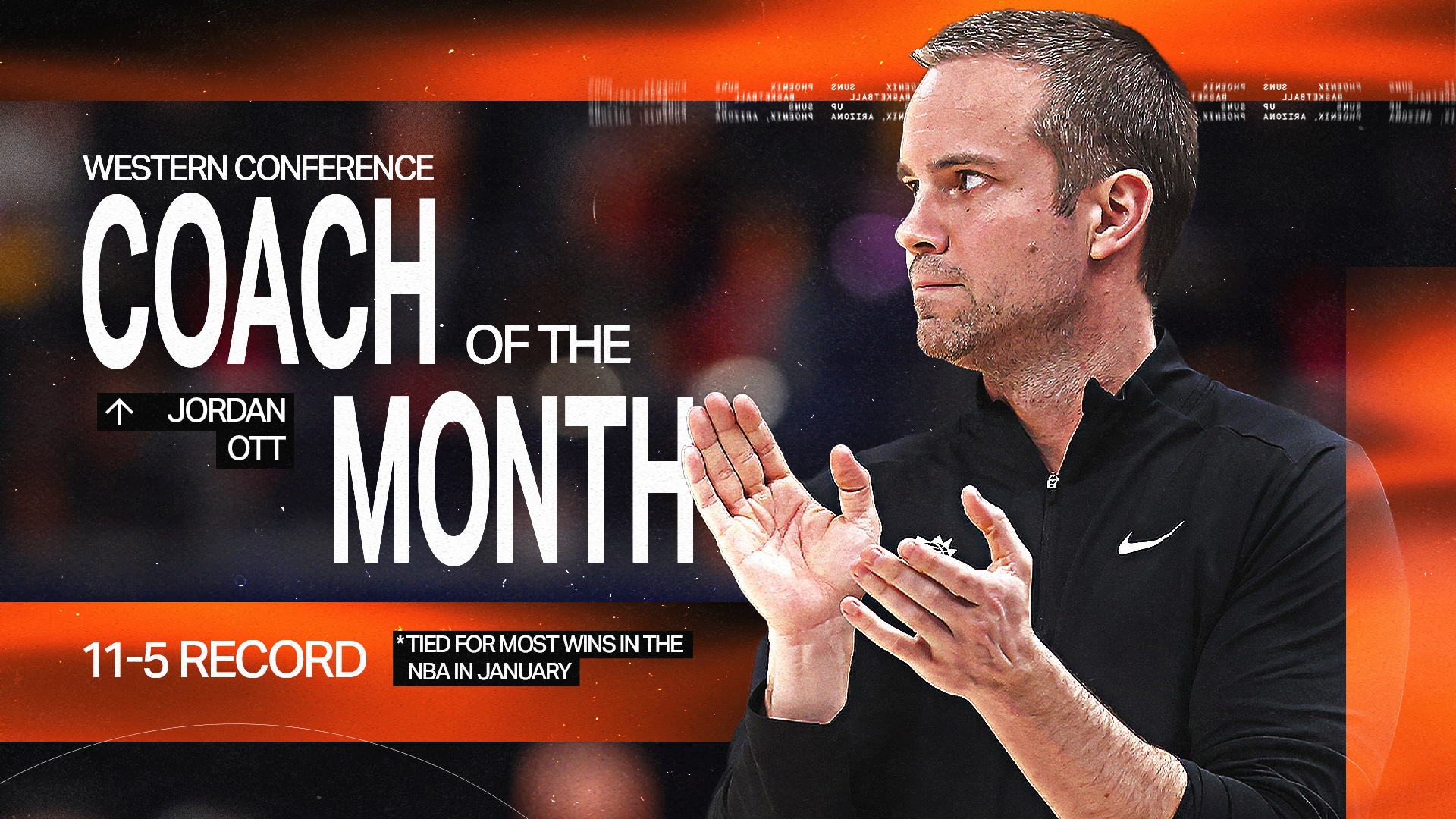 Jordan Ott Named Western Conference Coach of the Month