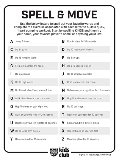 Kids Downloadable Activities | Sacramento Kings