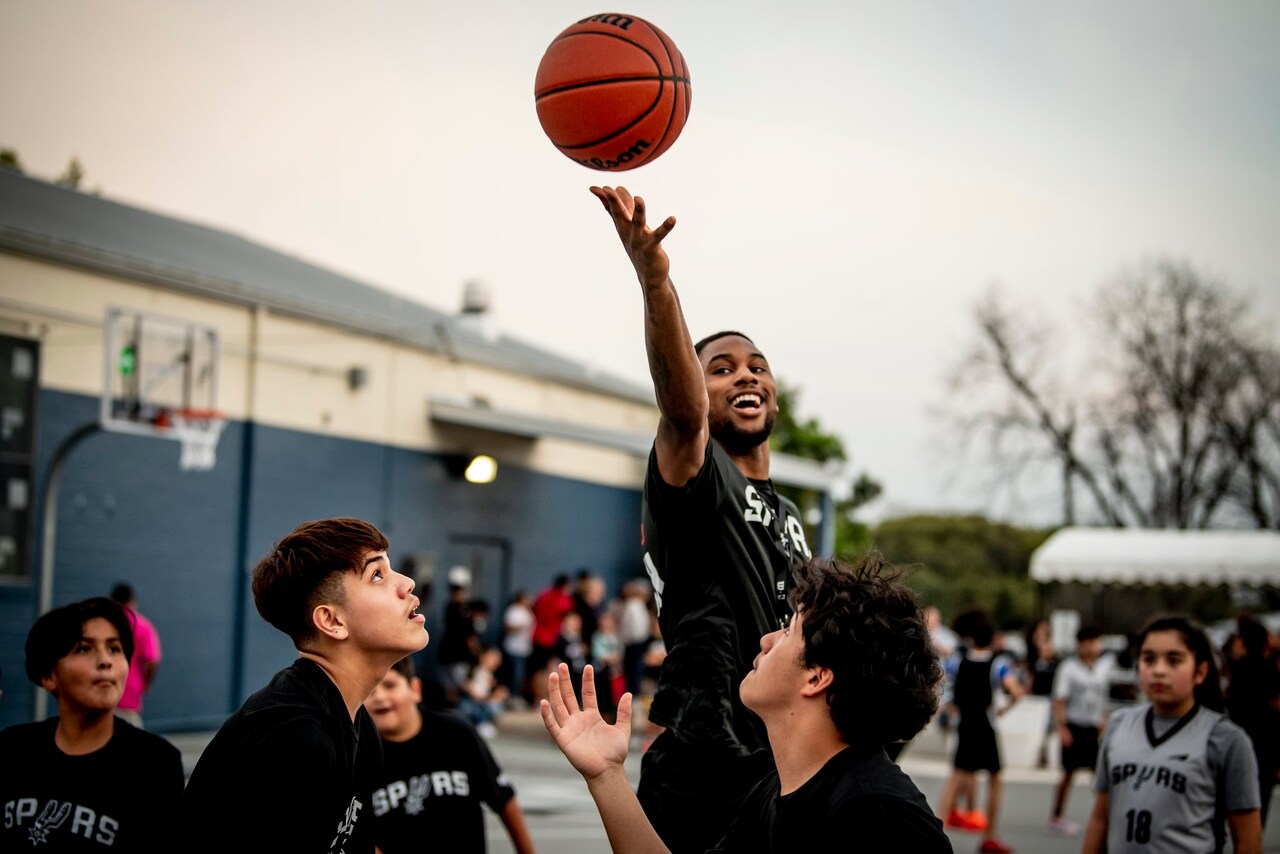 Spurs Give Unveils Newly Renovated Basketball Court at Joe Ward Park ...